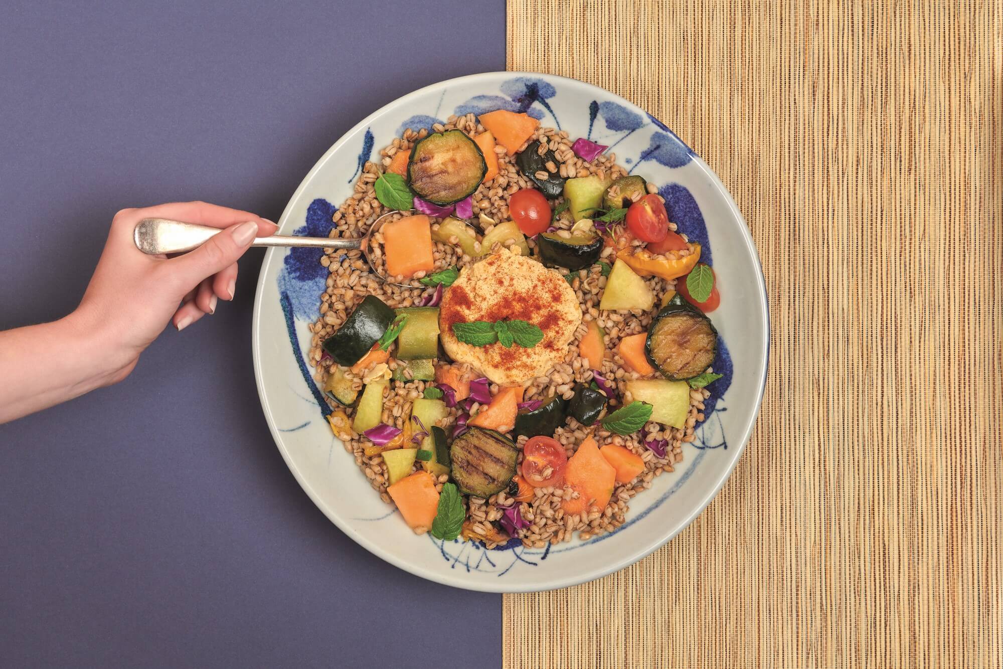 Fruity Fresh Barley Salad - Served