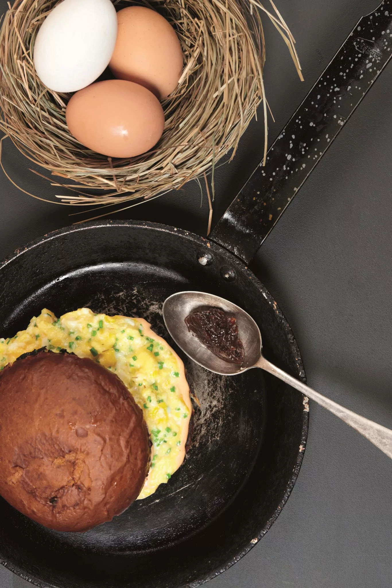 Scrambled Breakfast Bun - Served