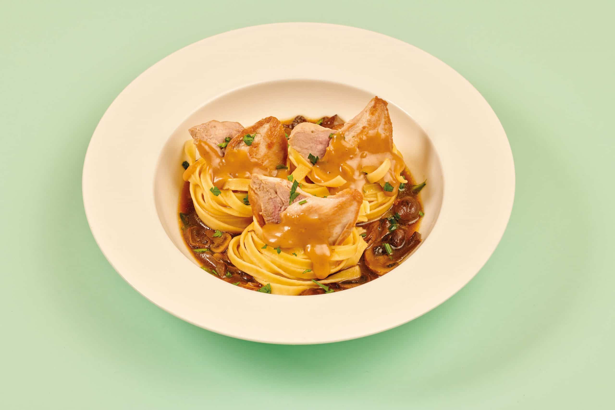 Pasta with quail - Served