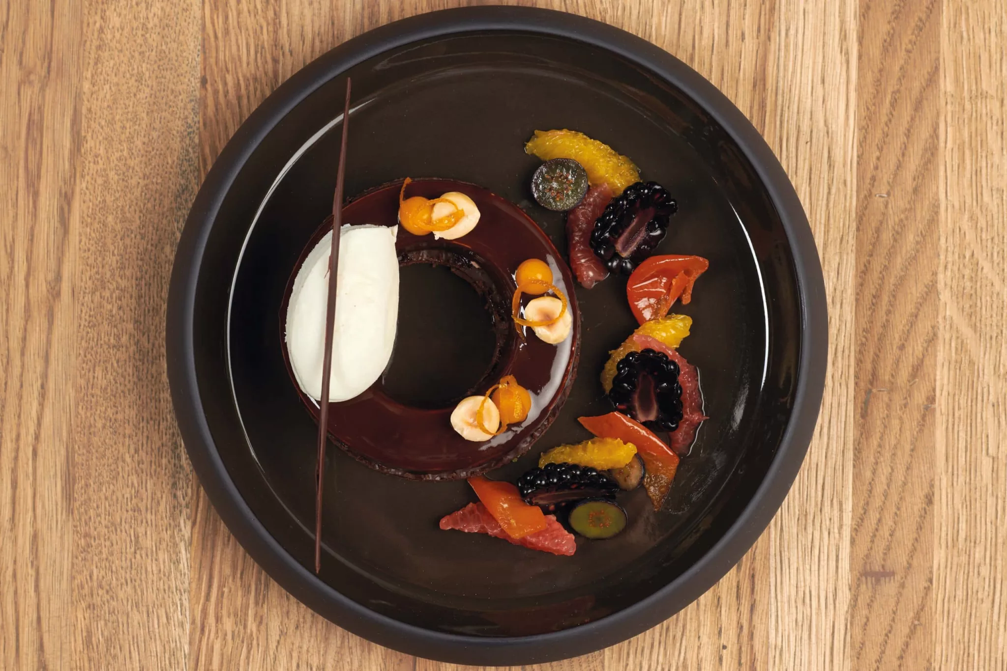 Opera Torte with Hazelnut Ice Cream - Served