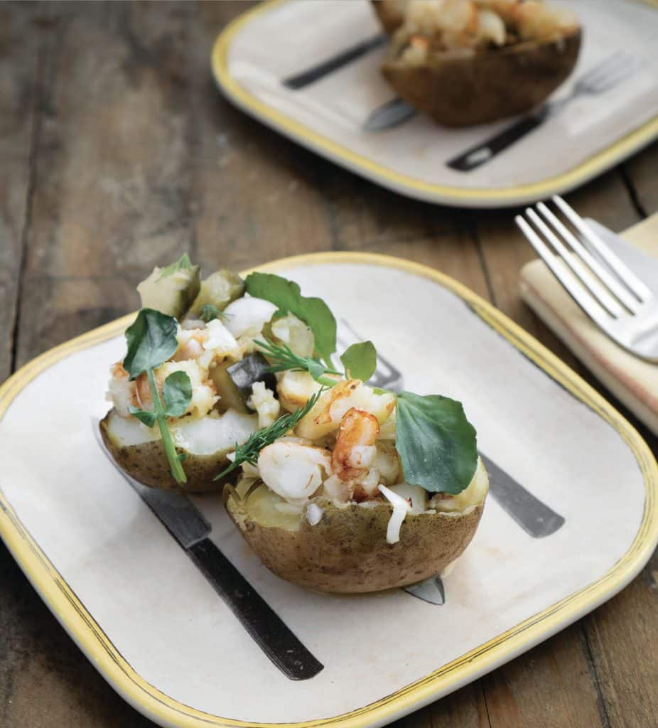 Jacket Potatoes with Prawns