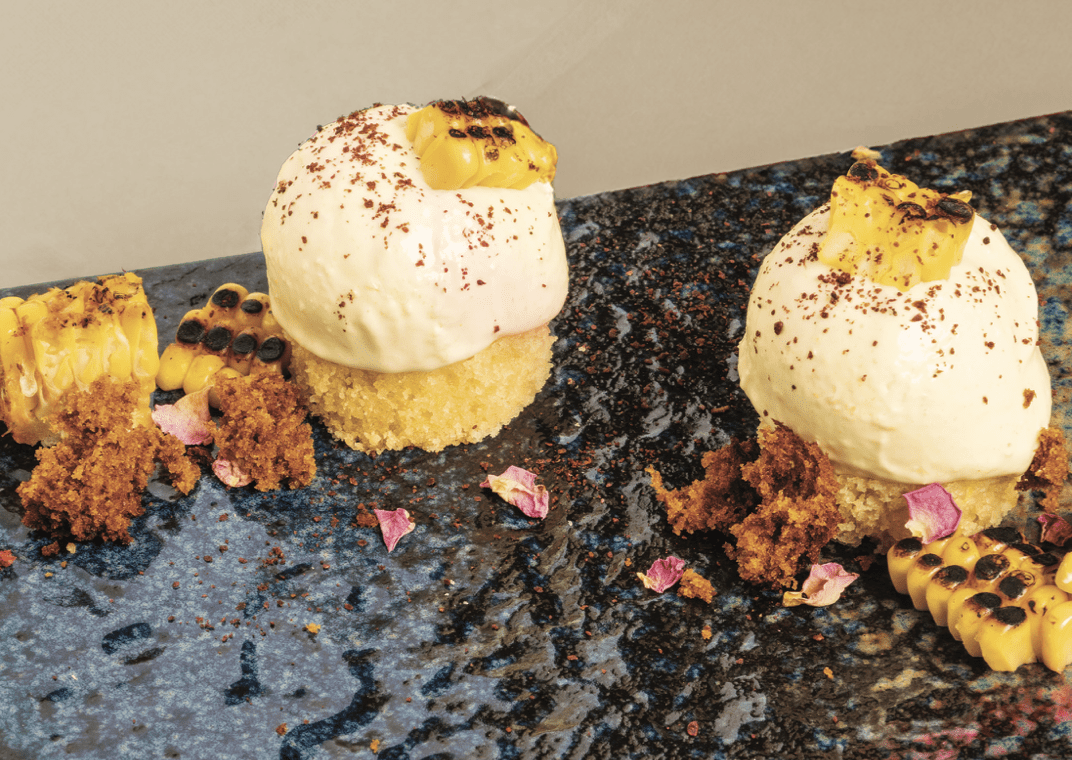 Sweet Corn Ice Cream - Served